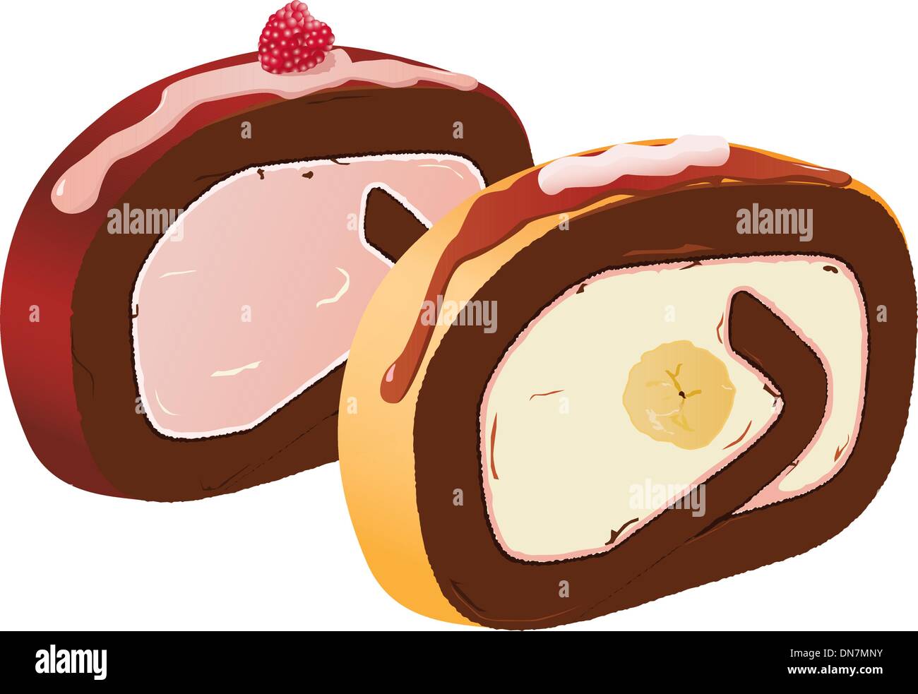 Roll cake isolated Stock Vector Images - Alamy