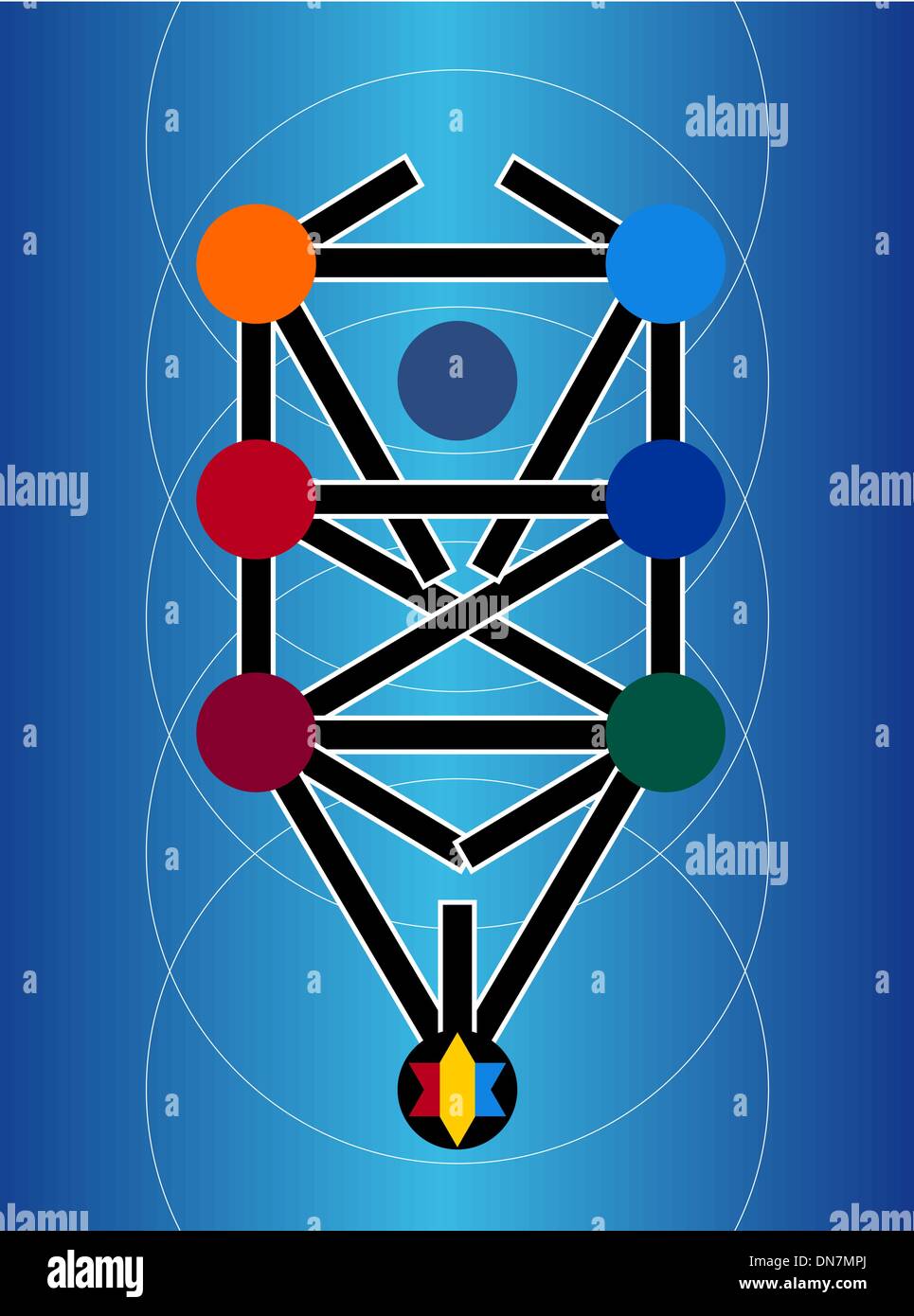 Cabala Jewish Symbols On Blue Background Stock Vector Image & Art - Alamy