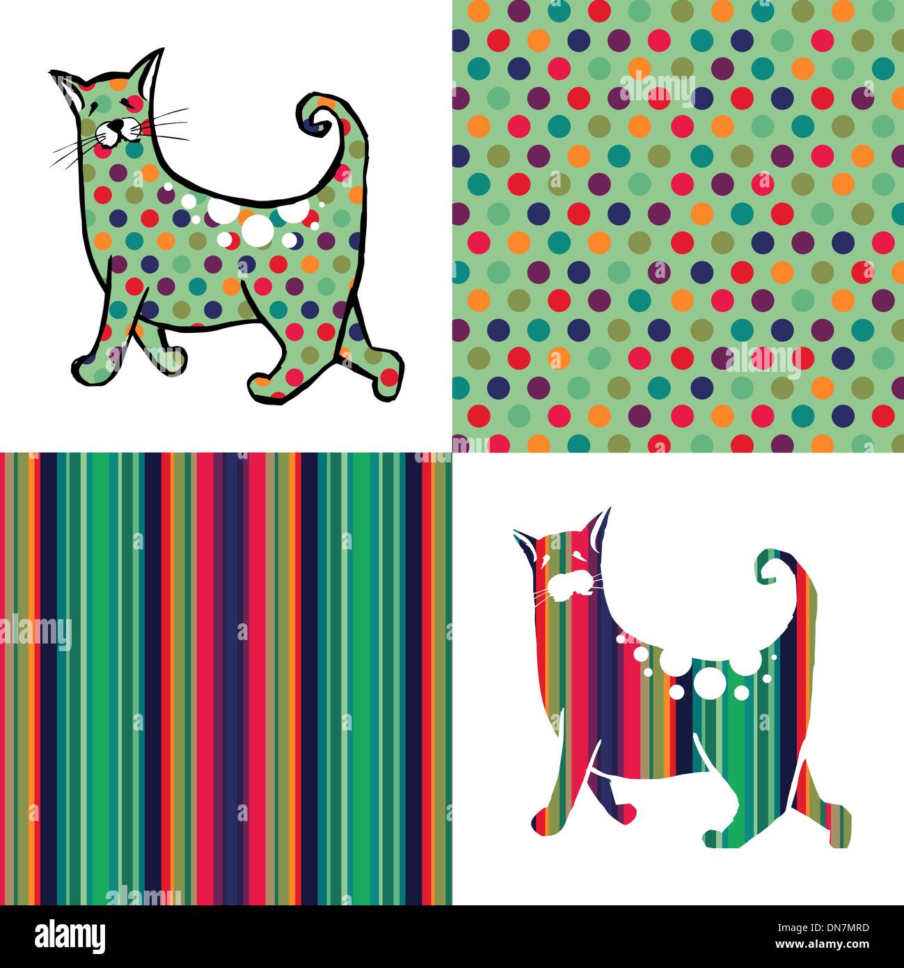 Retro style cats and backgrounds Stock Vector Image & Art - Alamy