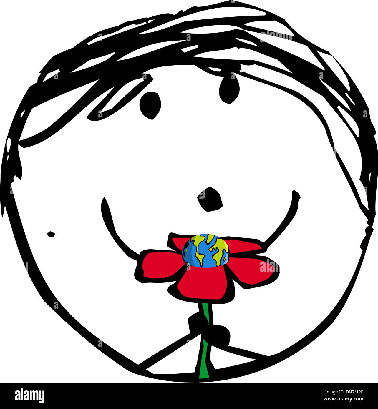 Happy cute earth Stock Vector Images - Alamy