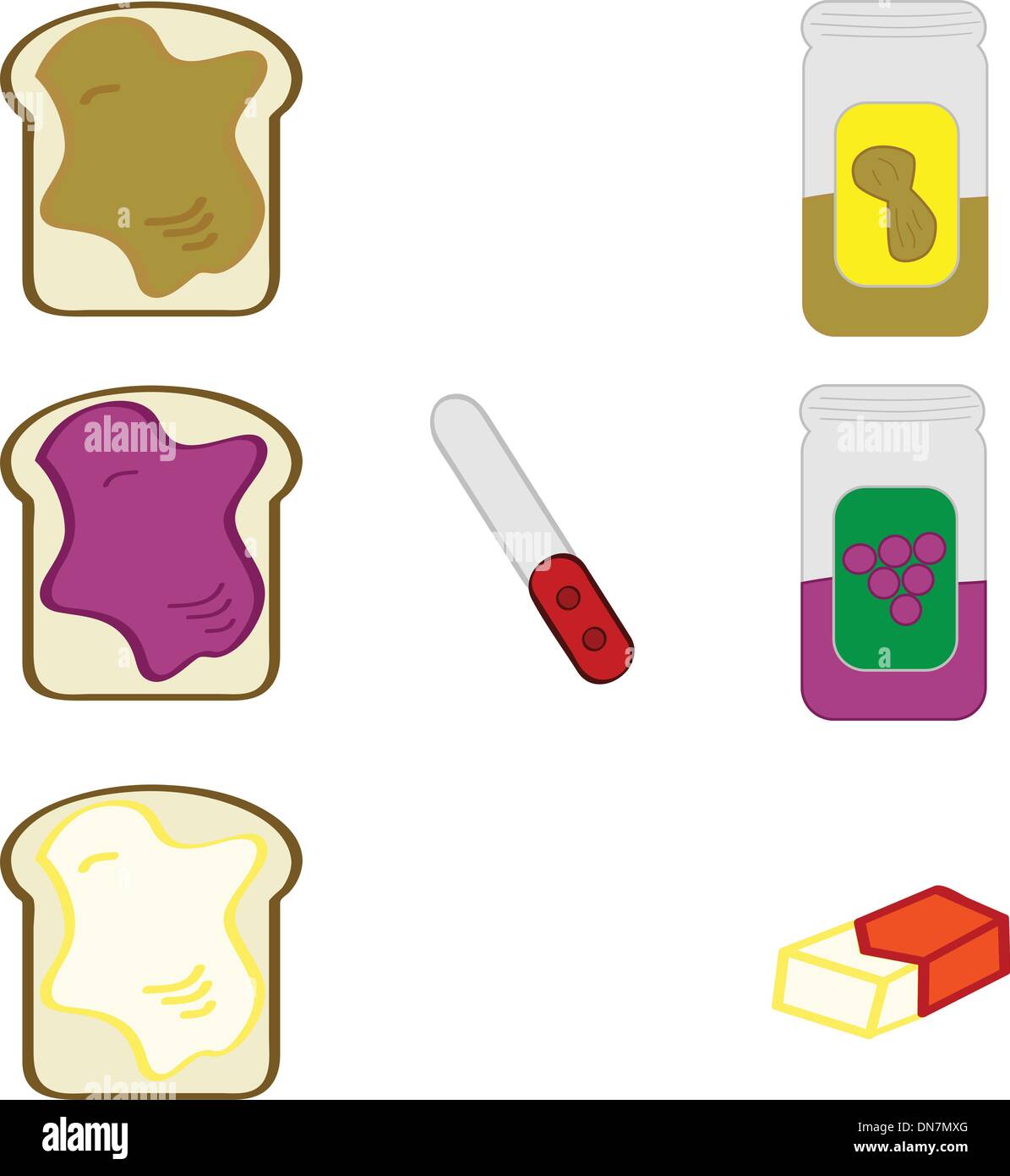 Jam and bread Stock Vector Images - Alamy