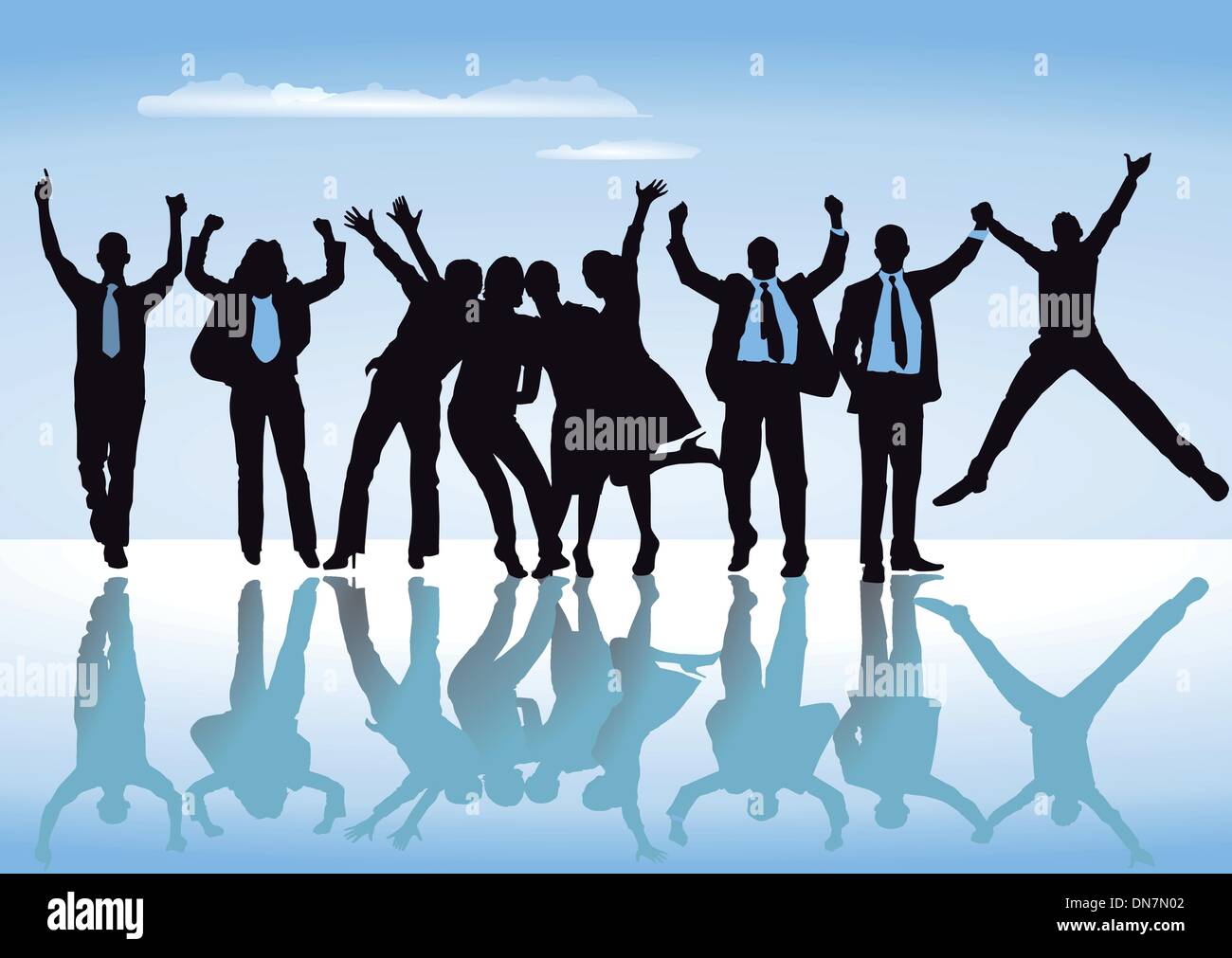 Happy smiling business team Stock Vector Images - Alamy