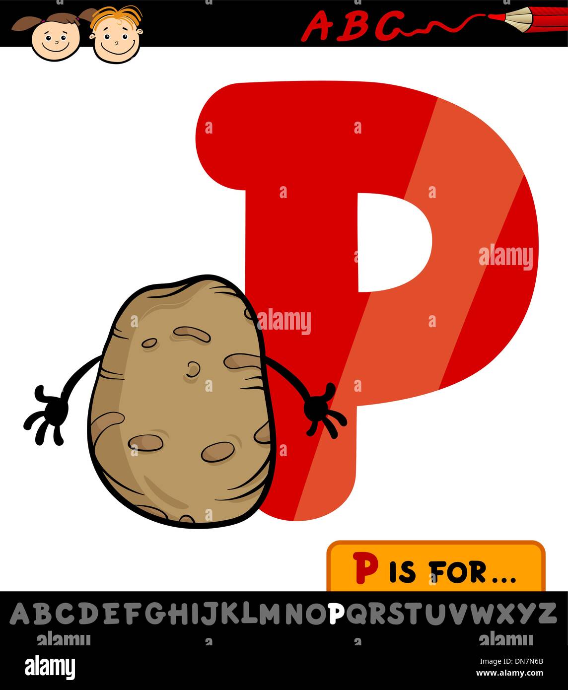 letter p with potato cartoon illustration Stock Vector Image & Art - Alamy