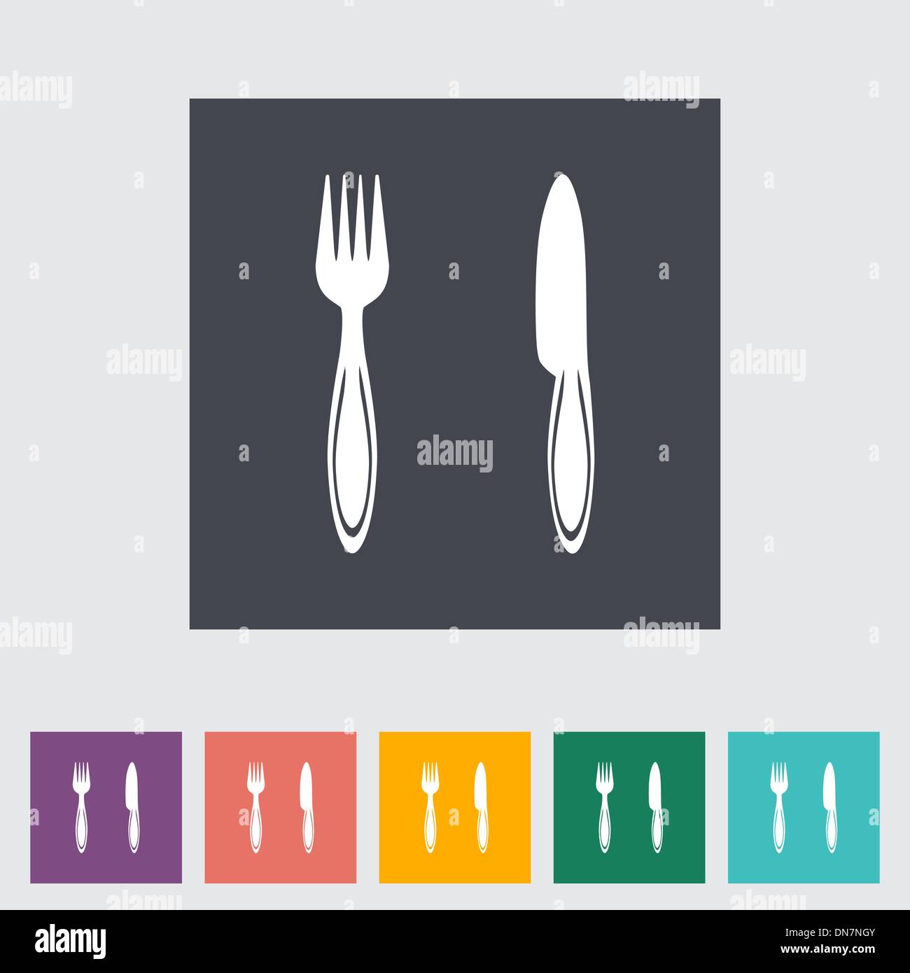 Cutlery single flat icon Stock Vector Image & Art - Alamy