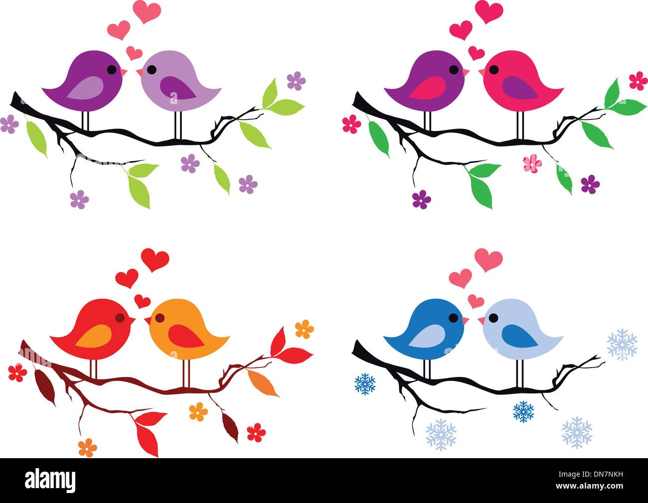 Purple Love Birds Clip Art
