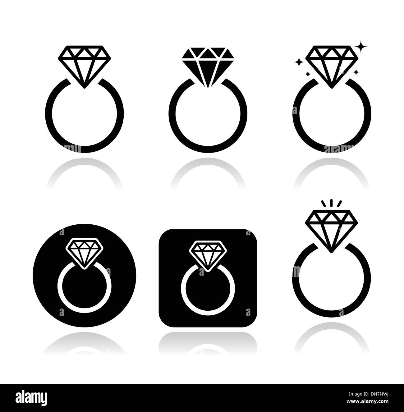 Diamond engagement ring vector icon Stock Vector Image & Art - Alamy