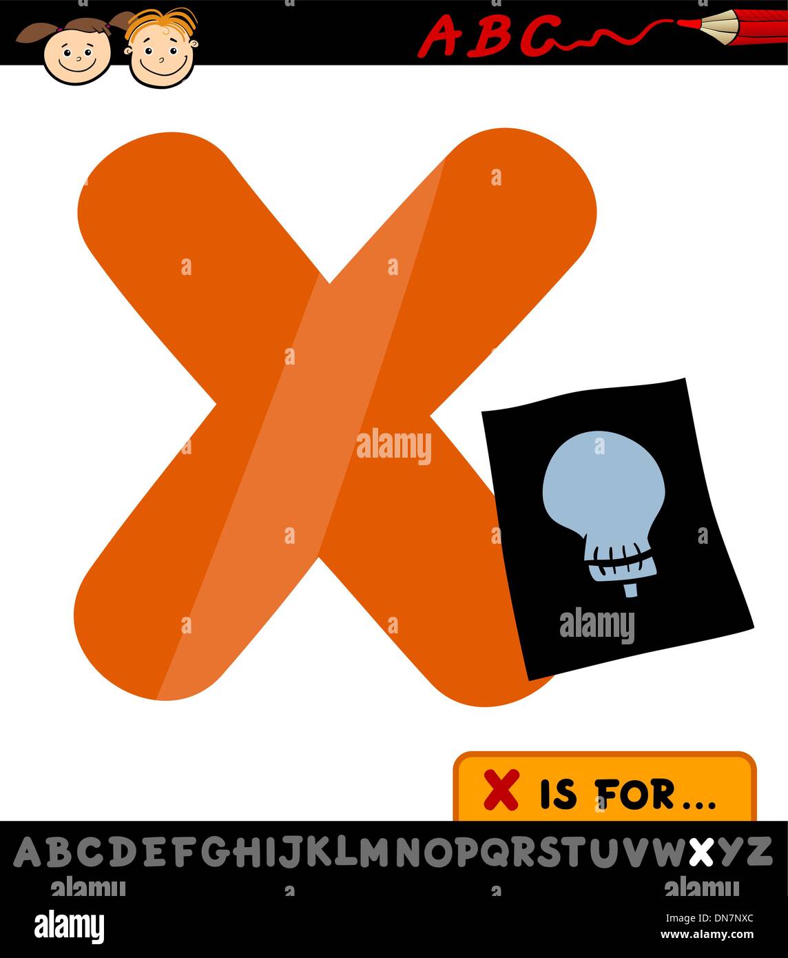 letter x with x-ray cartoon illustration Stock Vector Image & Art - Alamy