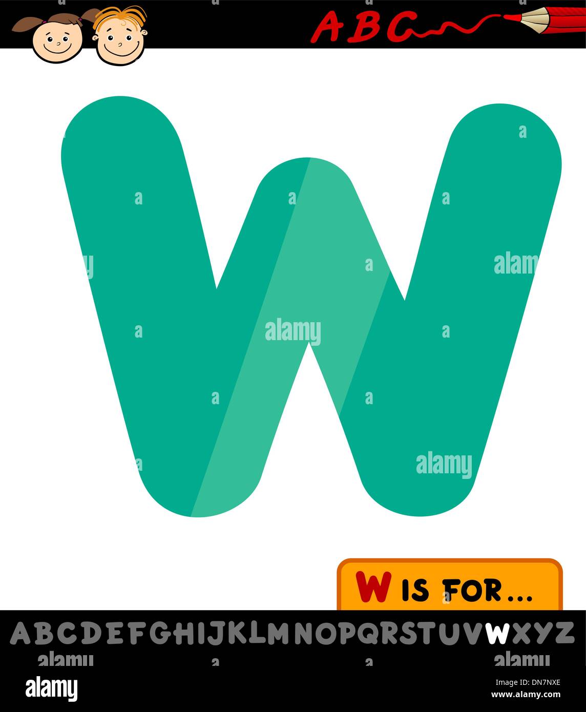 letter w with wrench cartoon illustration Stock Vector Image & Art - Alamy