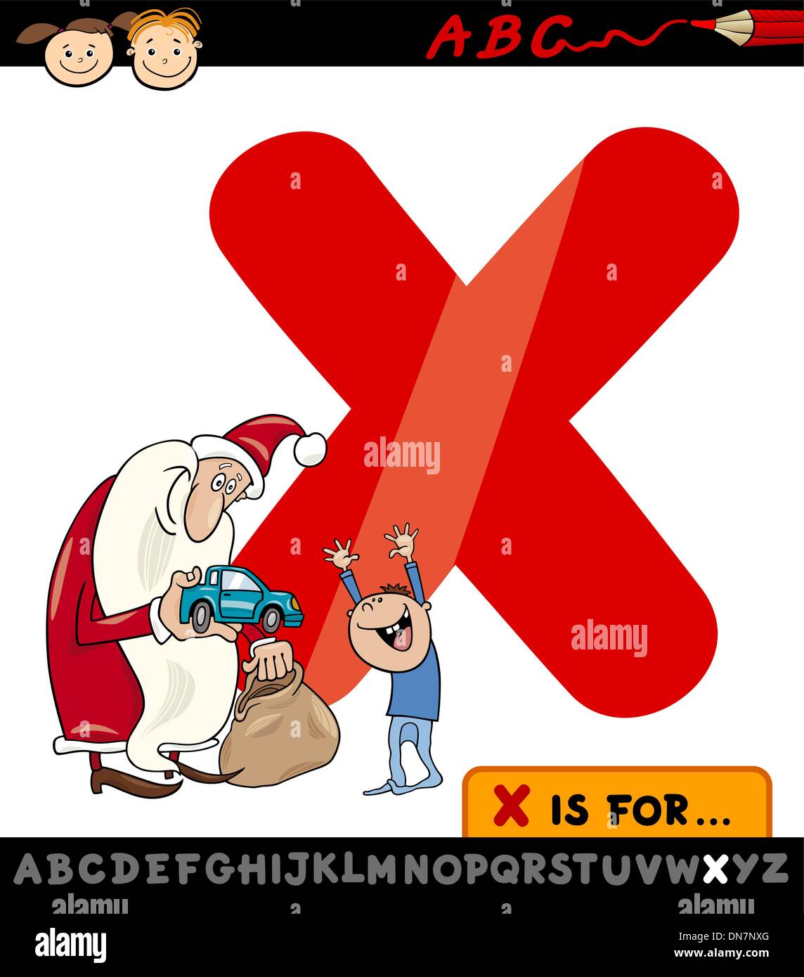 letter x with xmas cartoon illustration Stock Vector Image & Art - Alamy