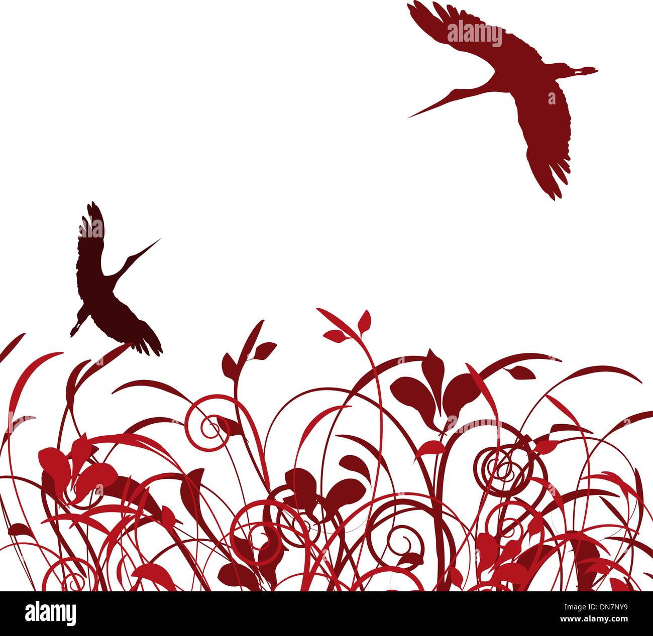 Scene in japanese garden Stock Vector Images - Alamy