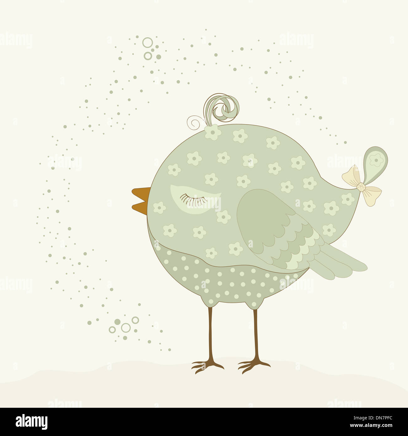 Little bird on beige background Stock Photo - Alamy