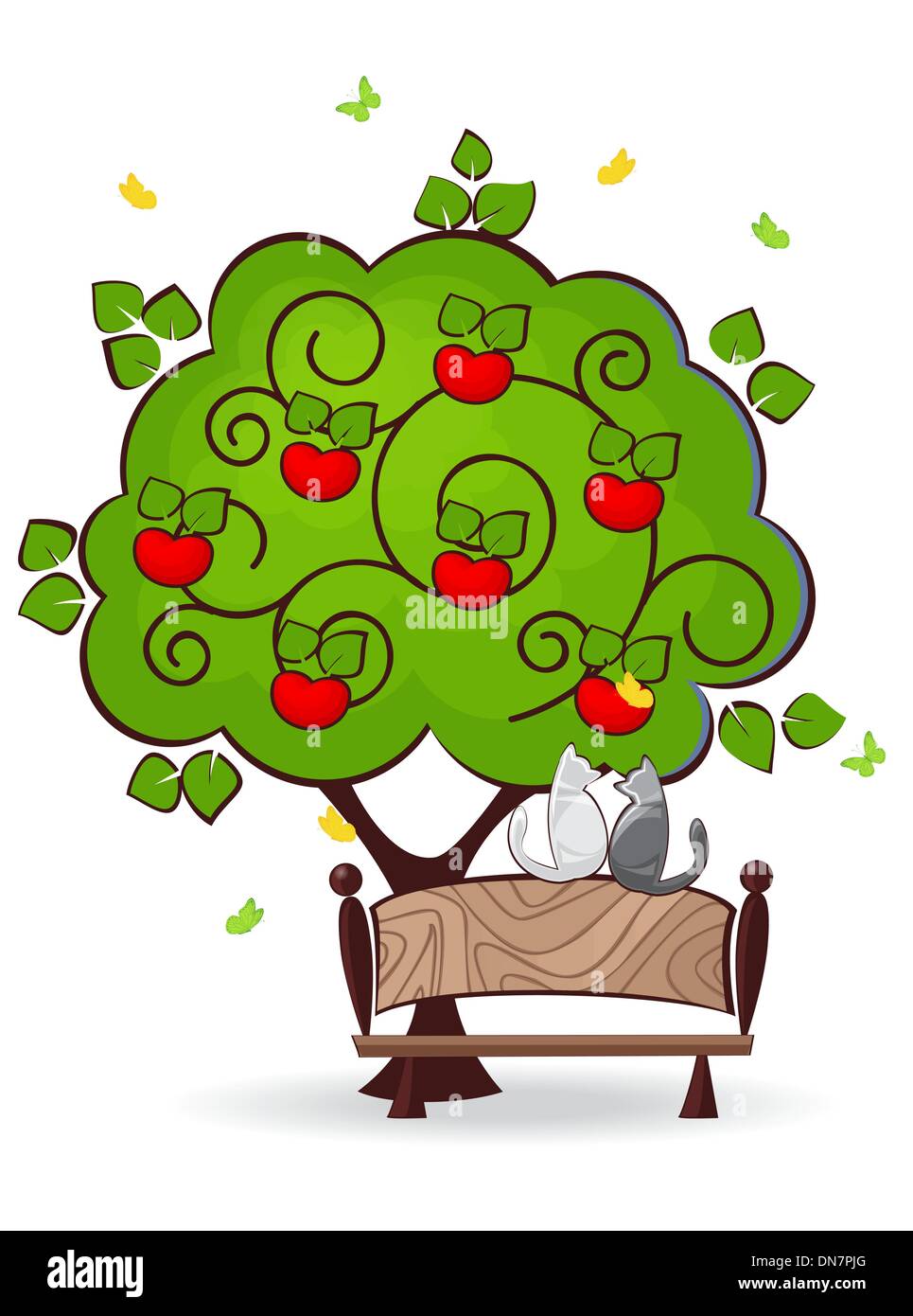 Cat on nature Stock Vector Images - Alamy