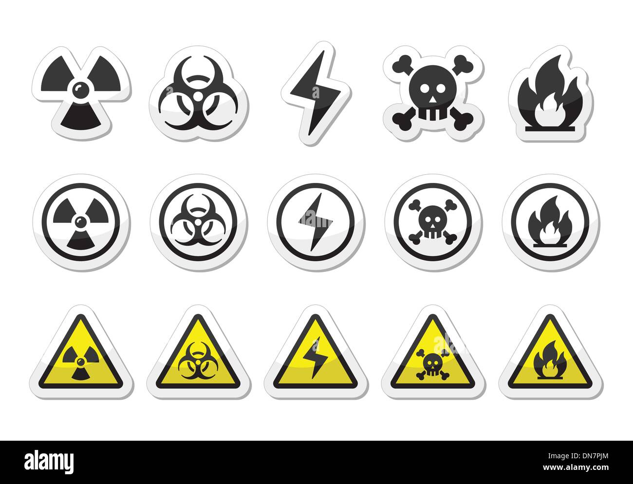 Danger, risk, warning icons set Stock Vector Image & Art - Alamy