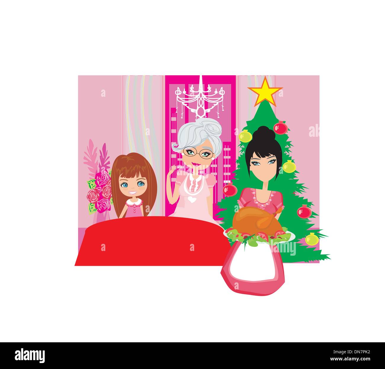 Family children dinner Cut Out Stock Images & Pictures - Alamy