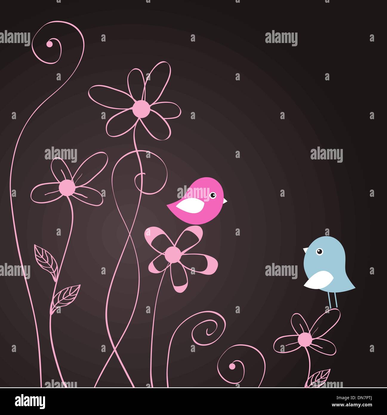 Birds in love floral Stock Vector Images - Alamy