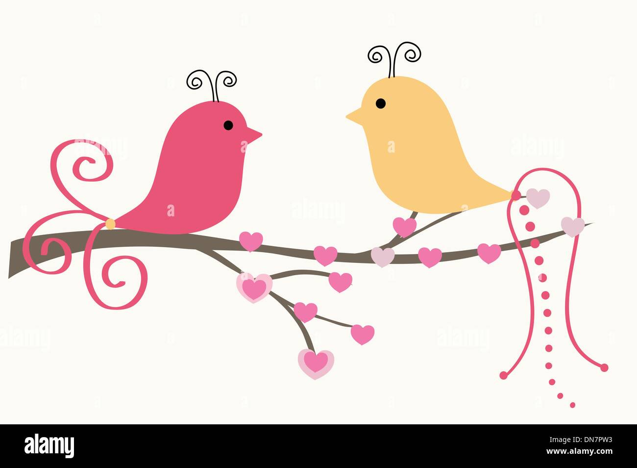 Love birds illustration Cut Out Stock Images & Pictures - Alamy