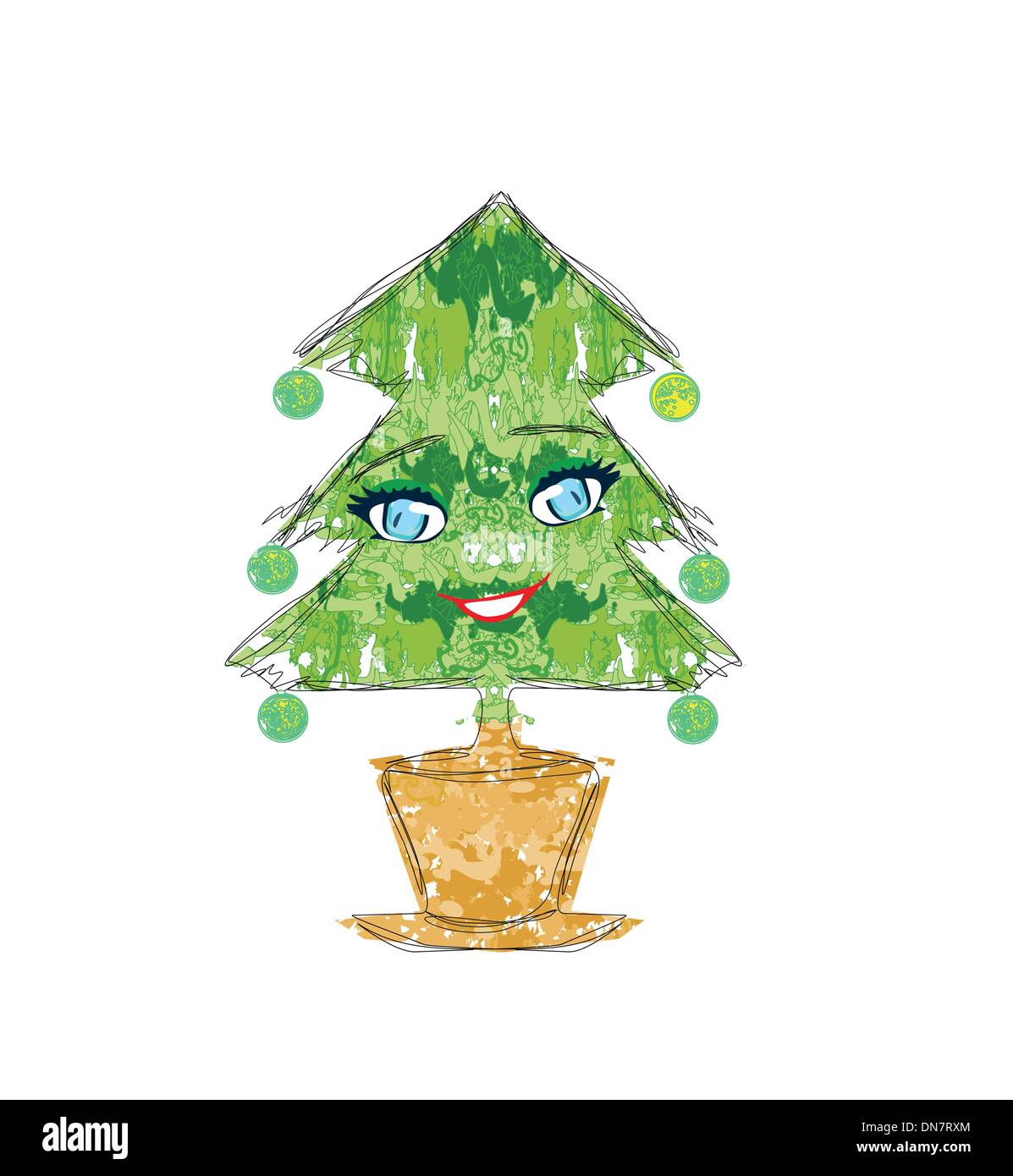 christmas tree cartoon character Stock Vector Image & Art - Alamy