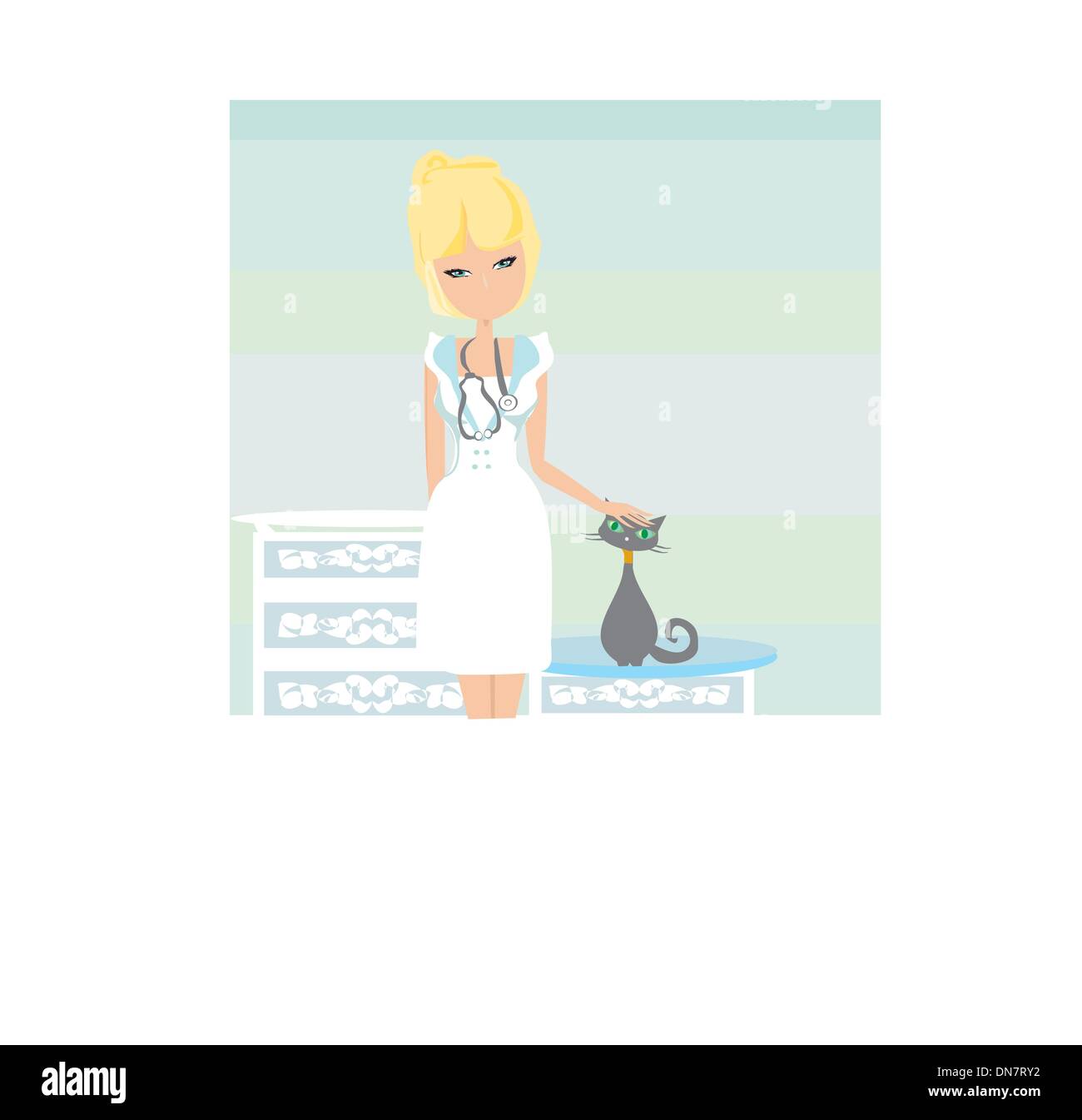 Cat veterinarian woman Stock Vector Images - Alamy