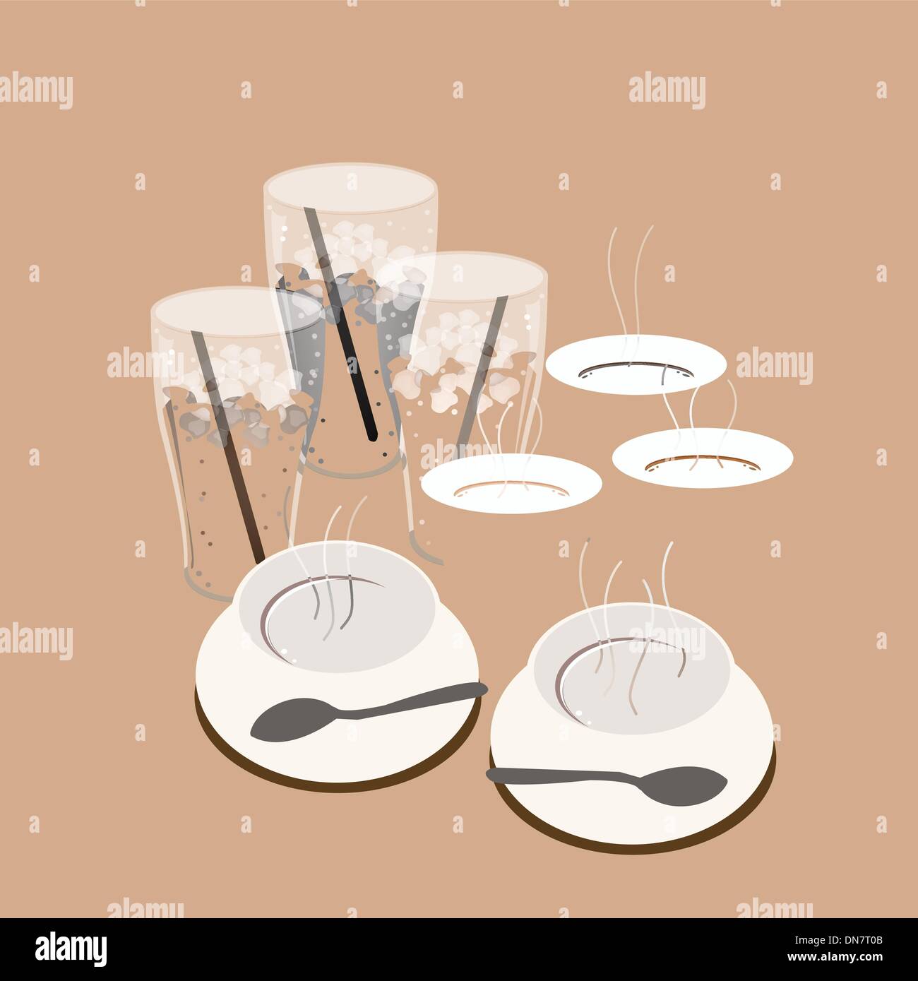 Iced coffee milk cafe Stock Vector Images - Alamy