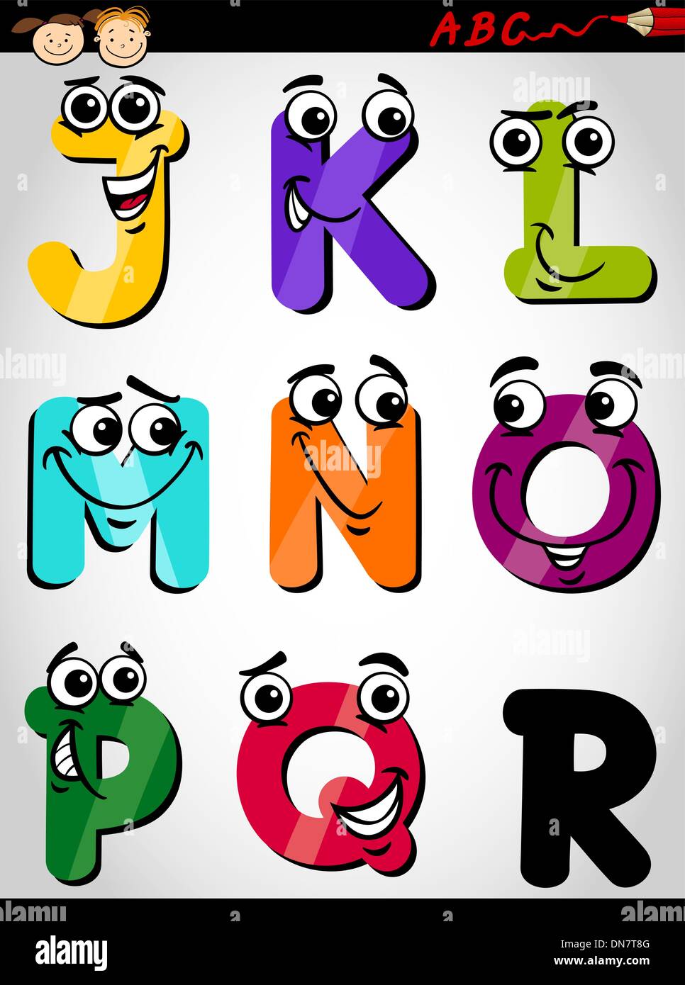 cute letters alphabet cartoon illustration Stock Vector Image & Art - Alamy