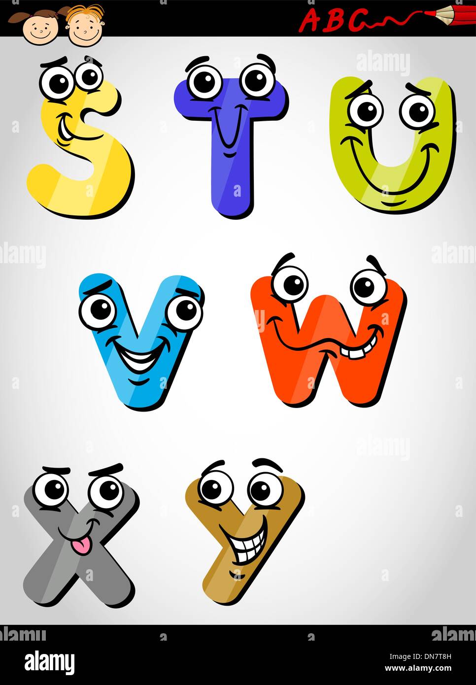 comic letters alphabet cartoon illustration Stock Vector Image & Art ...