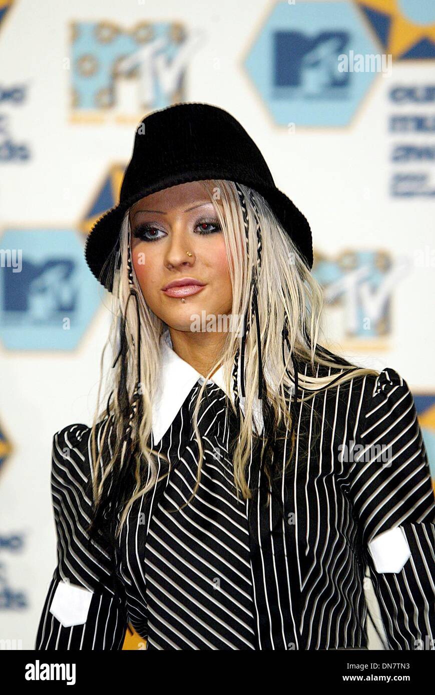 Christina aguilera at the mtv europe music awards 2002 hi-res stock ...