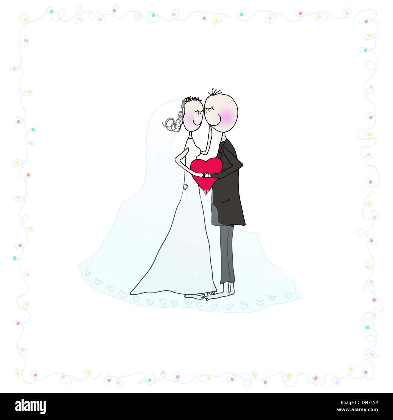 Wedding married couple simple Cut Out Stock Images & Pictures - Alamy