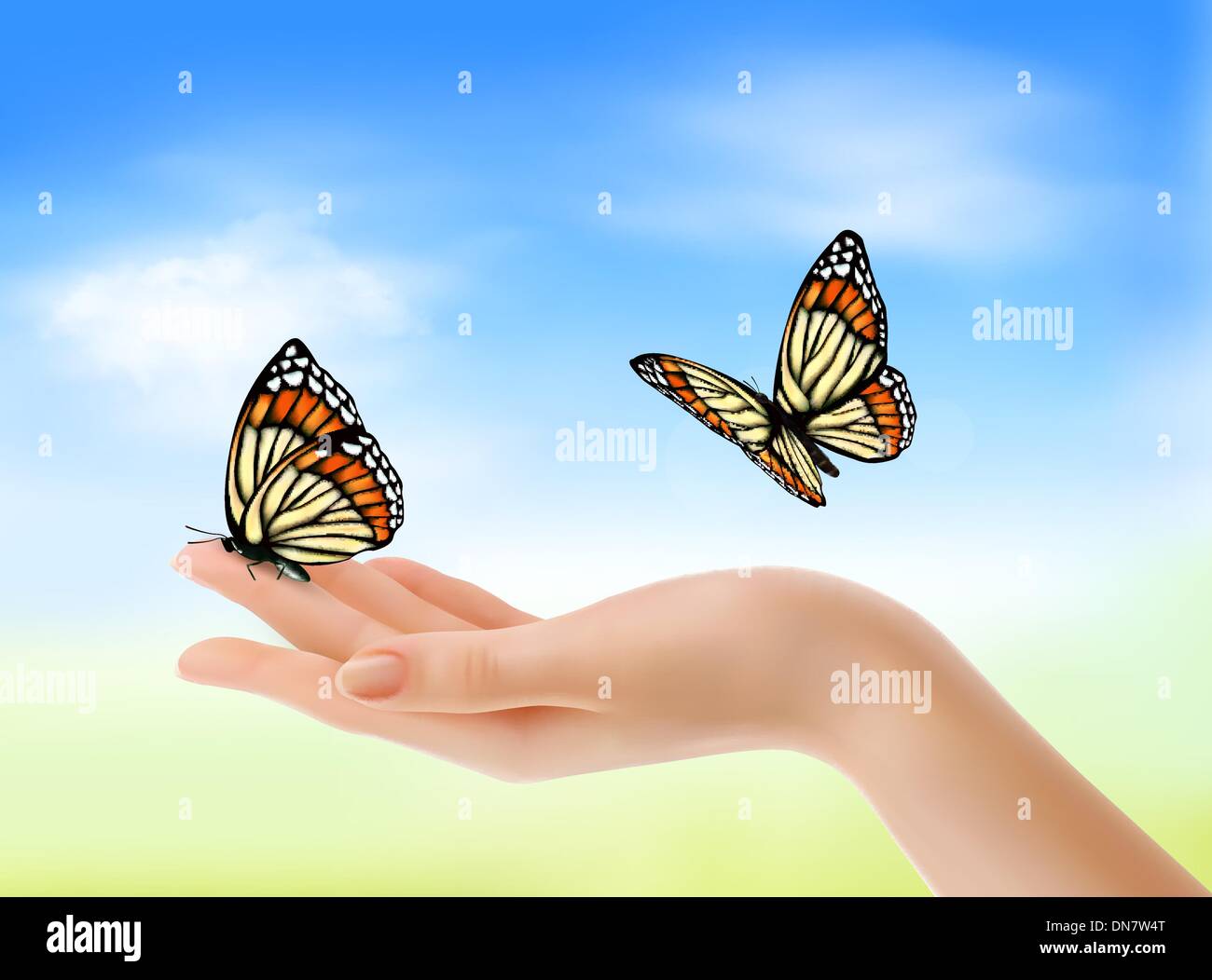Wings touching Stock Vector Images - Alamy