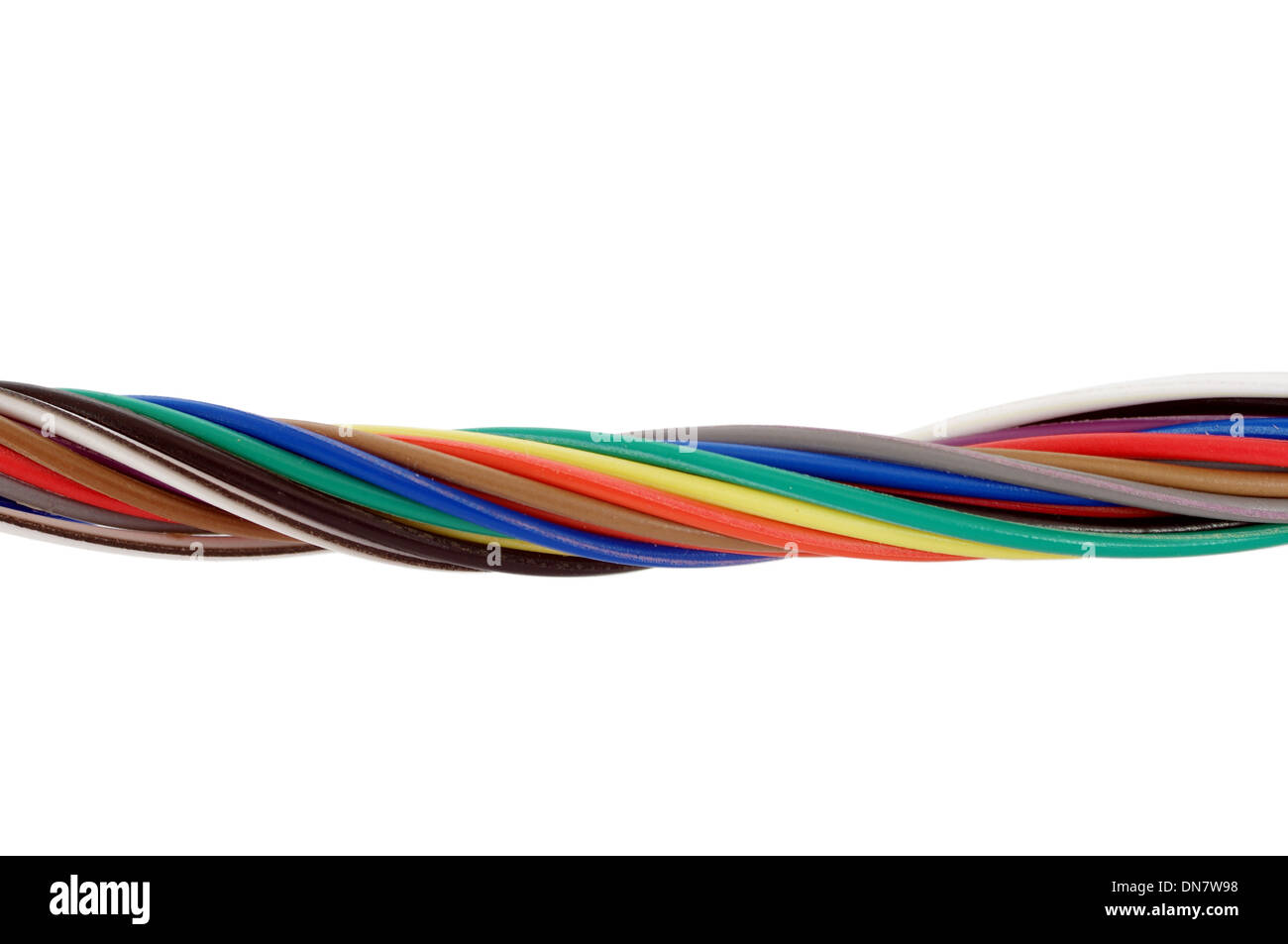 electric cable on white background Stock Photo - Alamy