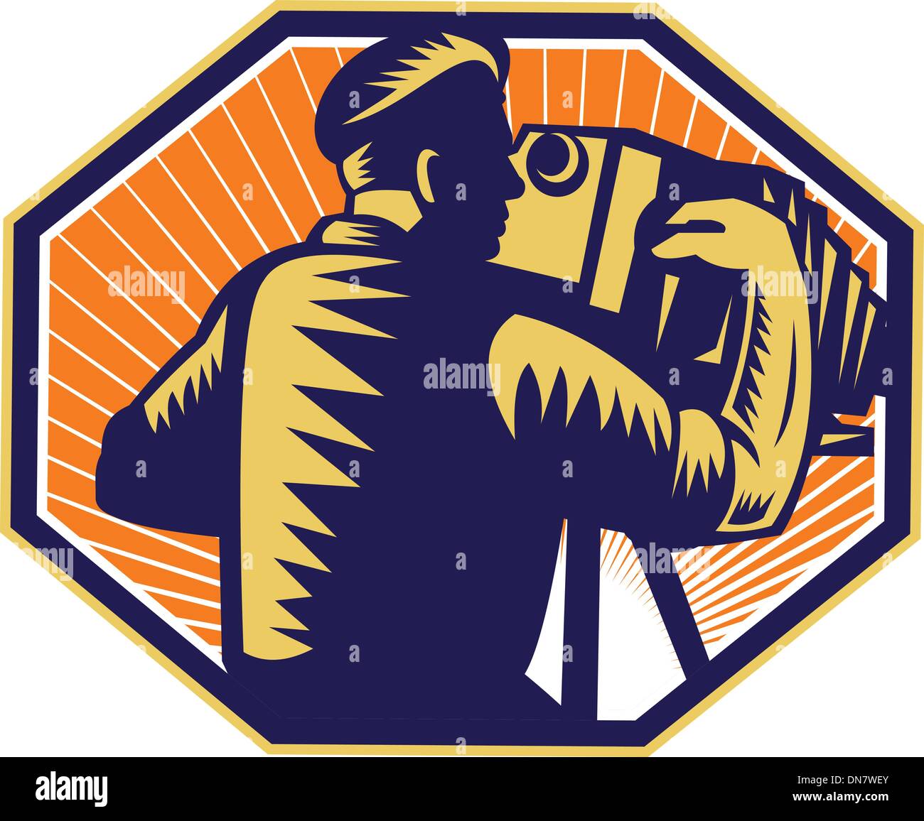 Photographer Shooting Vintage Camera Retro Stock Vector Image & Art - Alamy