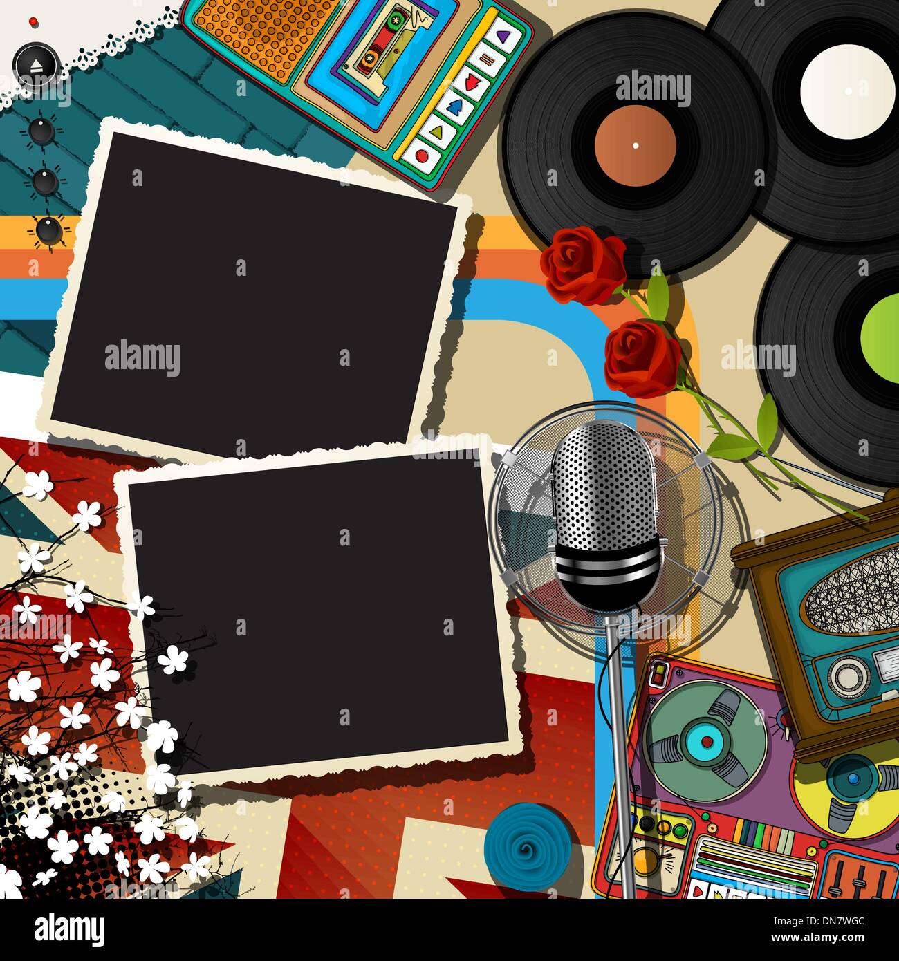 Music collage backound Stock Vector Image & Art - Alamy