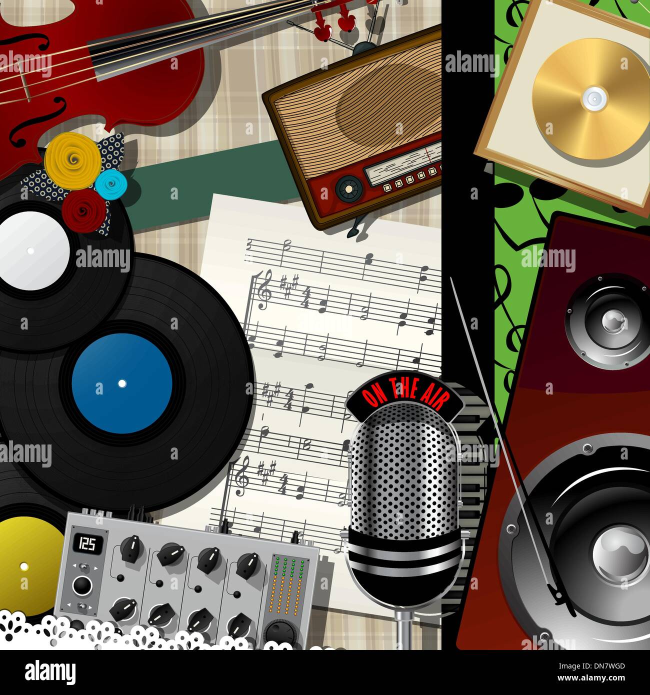 Music colage abstract design Stock Vector Image & Art - Alamy