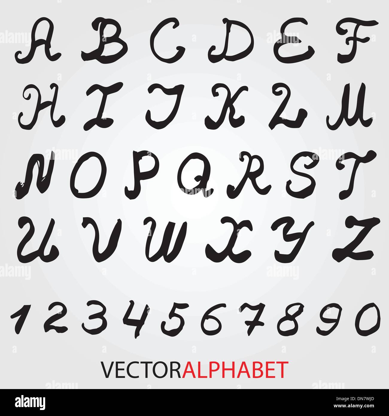 Hand drawn ink alphabet.Vector format Stock Vector Image & Art - Alamy