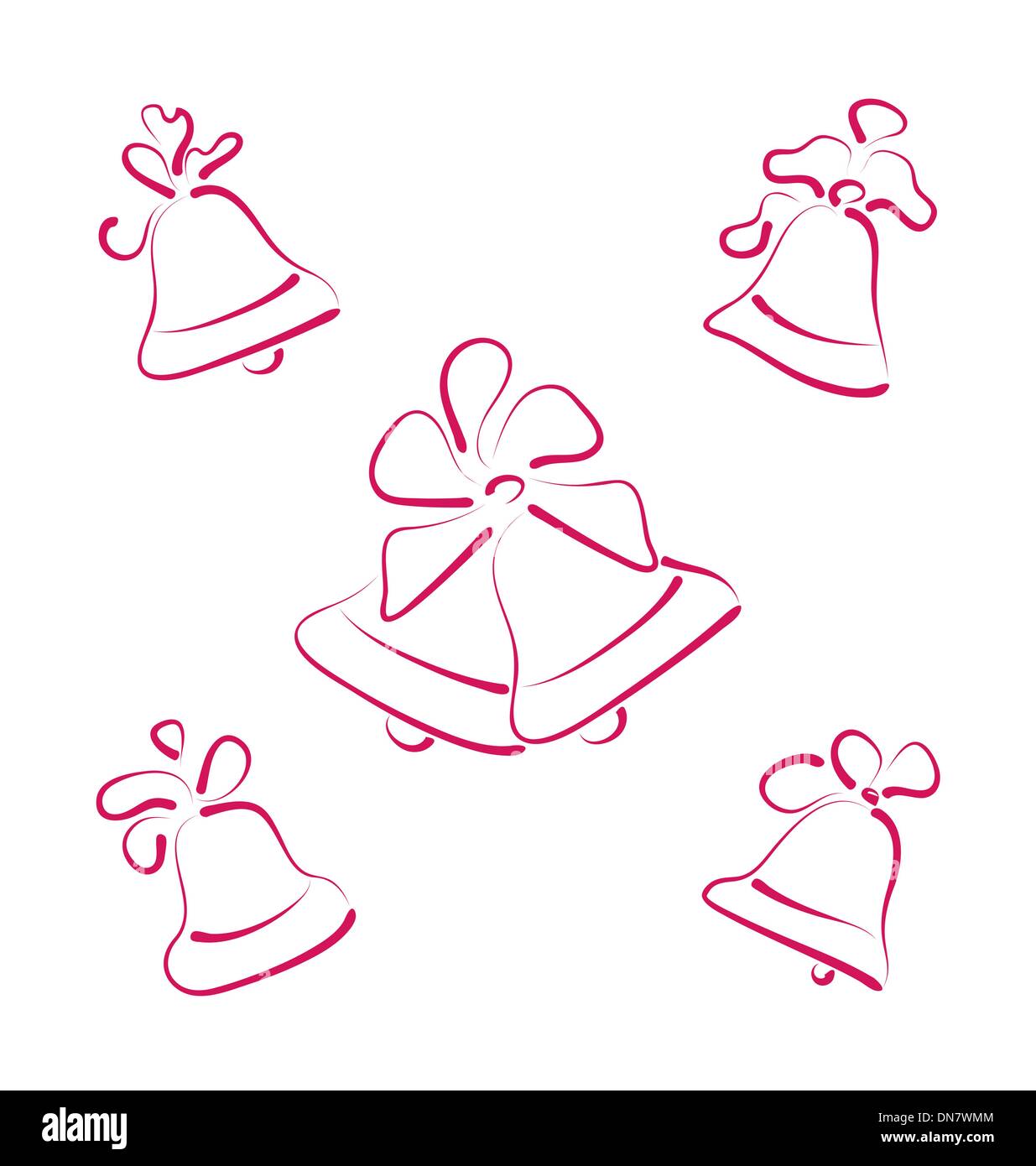 Sketch set Christmas bells isolated on white background Stock Vector ...