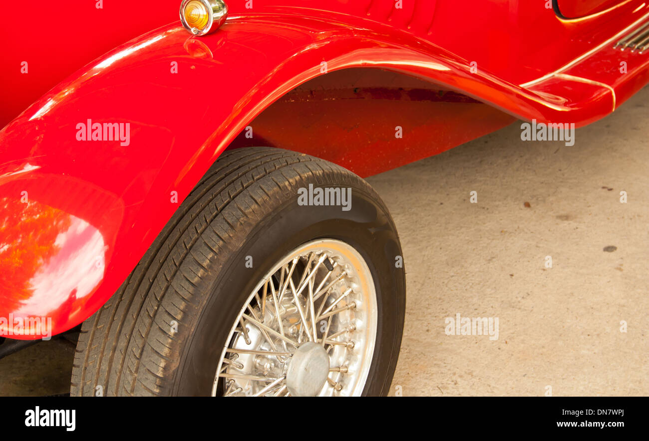 Side of the vintage cars. And visible in the front wheels Stock Photo ...
