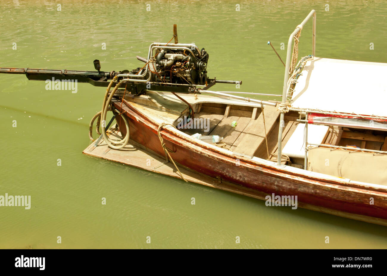 Local fishing boats. The engine in the stern Stock Photo - Alamy