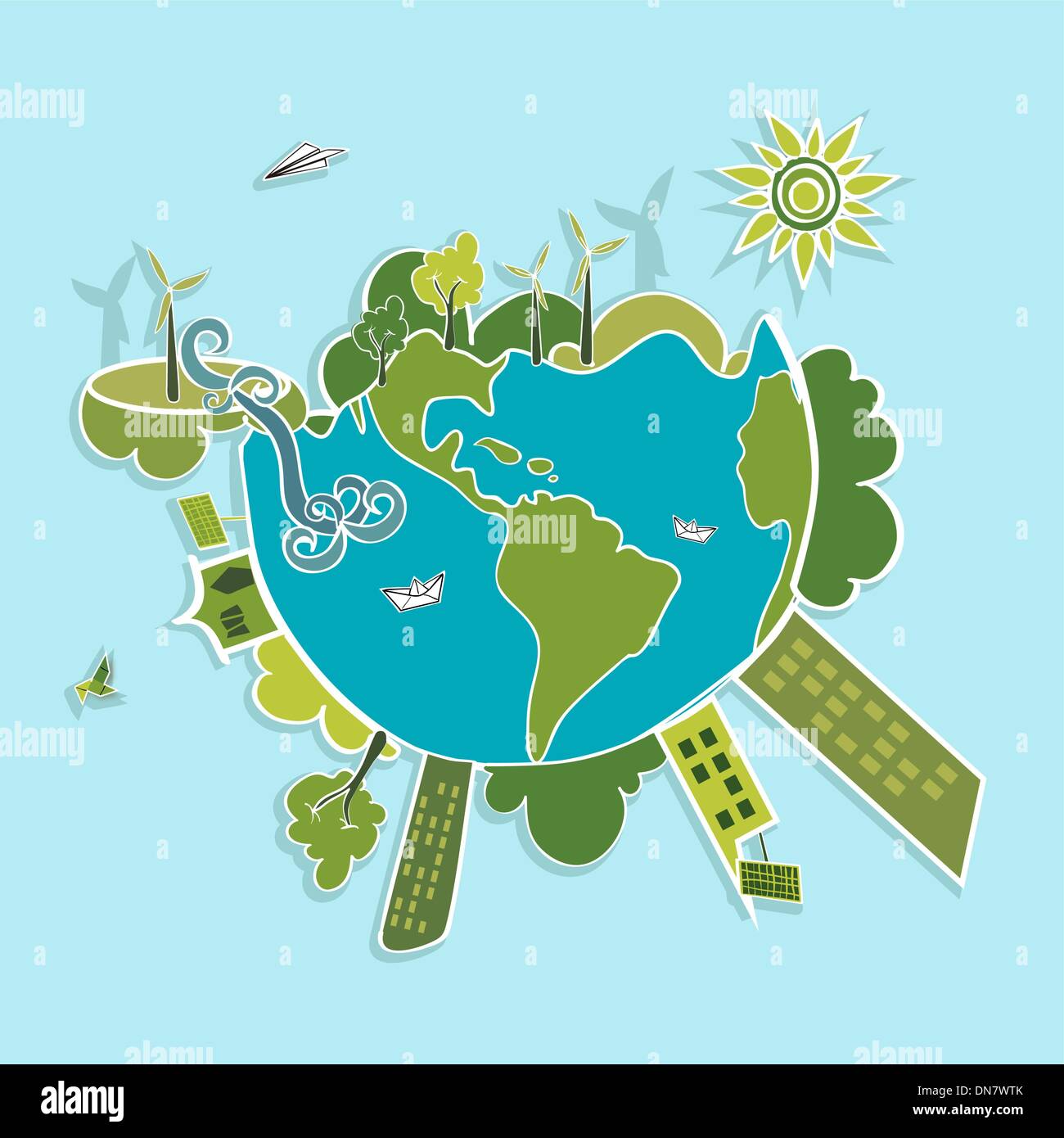 Planet earth sun elements Stock Vector Images - Alamy