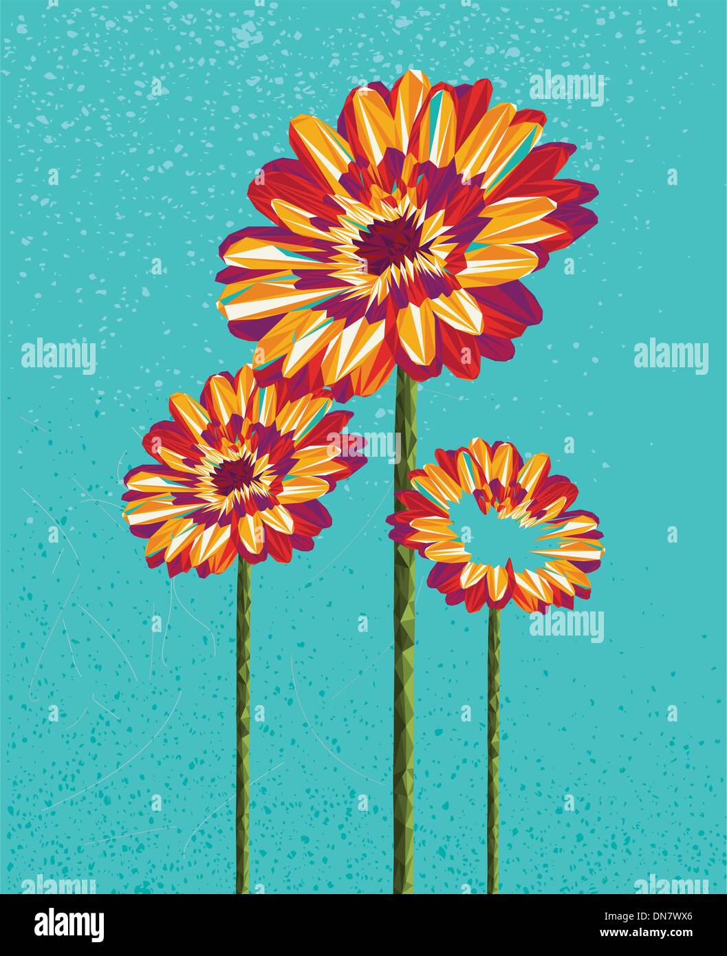 Colorful abstract flowers illustration Stock Vector Image & Art - Alamy