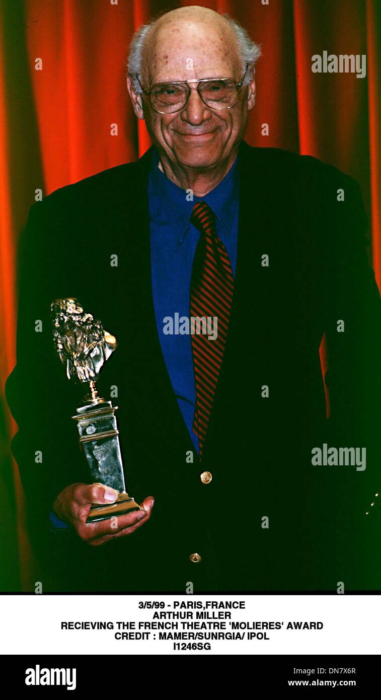 Mar. 5, 1999 - 3/5/99 - PARIS,FRANCE.ARTHUR MILLER.RECIEVING THE FRENCH ...
