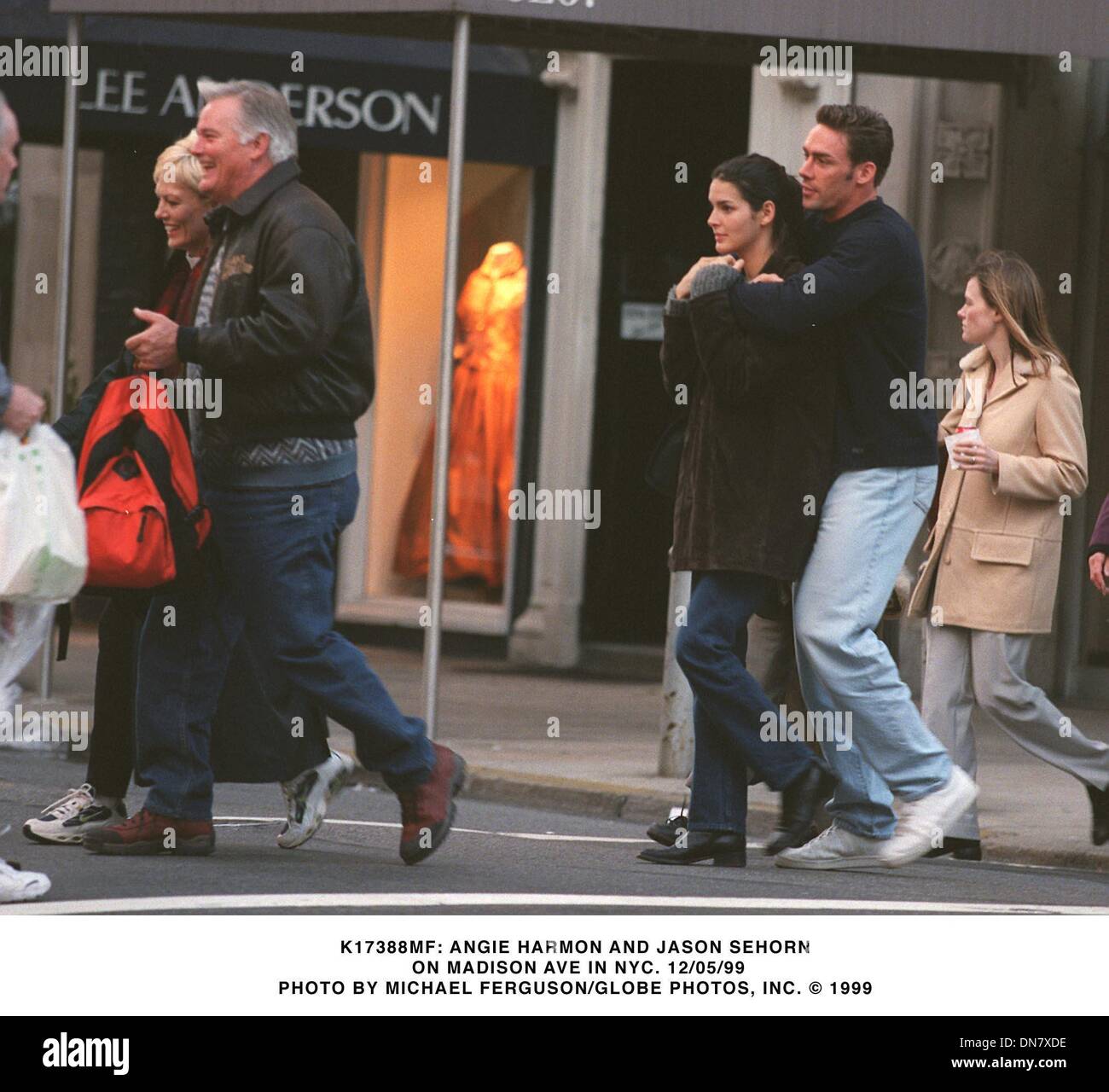 Dec. 5, 1999 - K17388MF: ANGIE HARMON AND JASON SEHORN. ON MADISON AVE ...