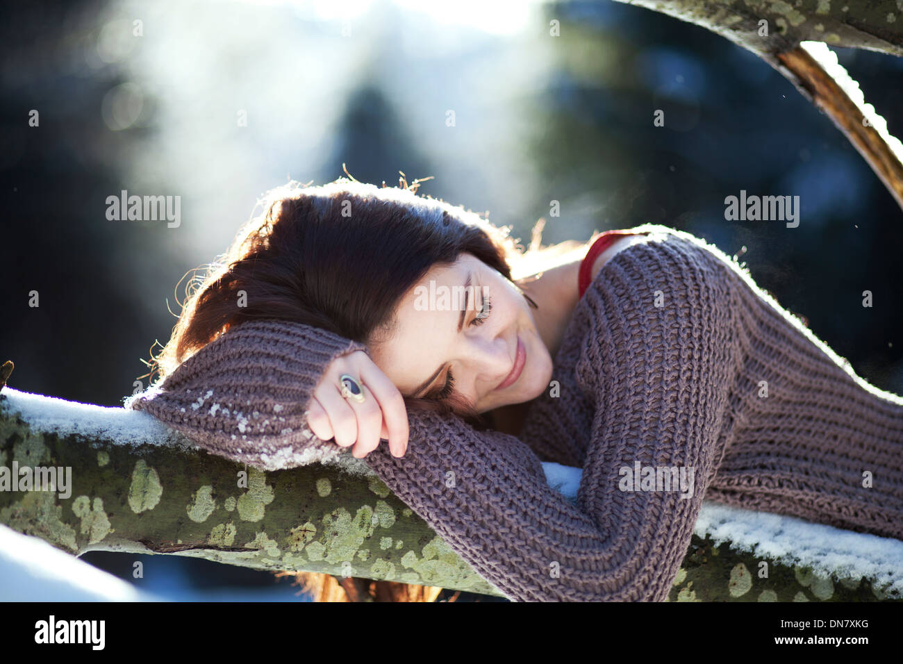 Person lying in snow hi-res stock photography and images - Alamy
