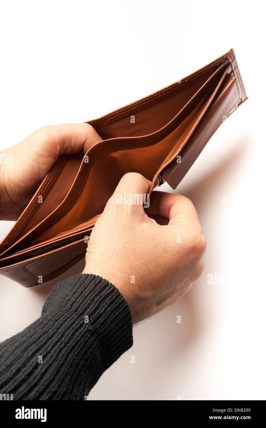 man showing an empty wallet Stock Photo - Alamy