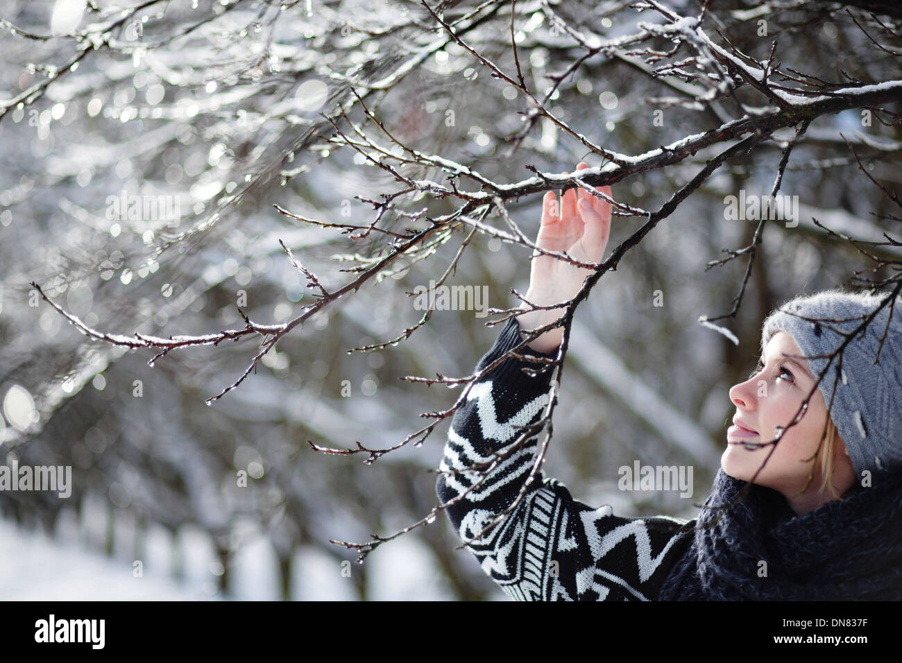A teenage girl covered in snow hi-res stock photography and images - Alamy