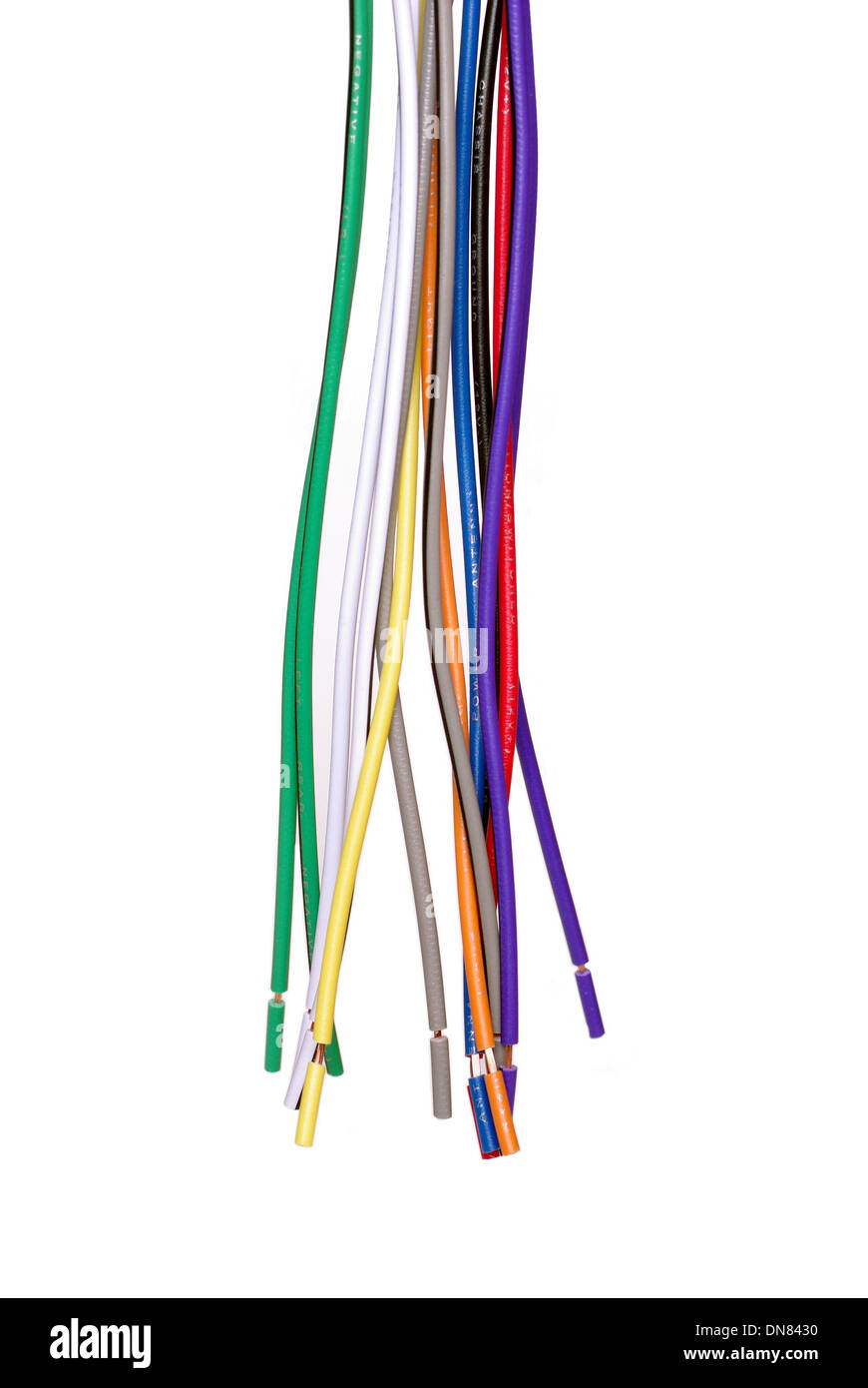 electric cable on white background Stock Photo - Alamy