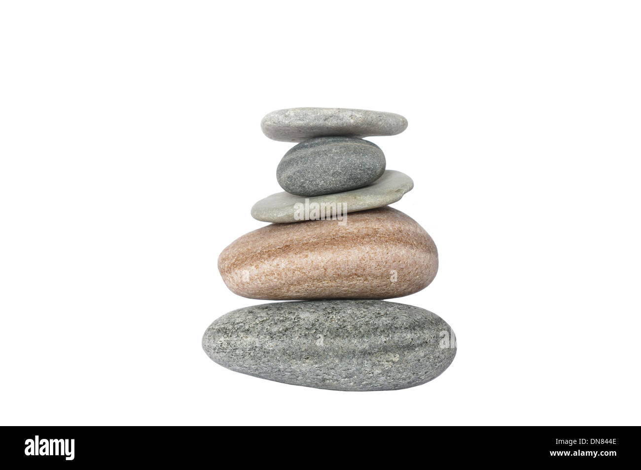 pyramid with five stones on a white background Stock Photo - Alamy