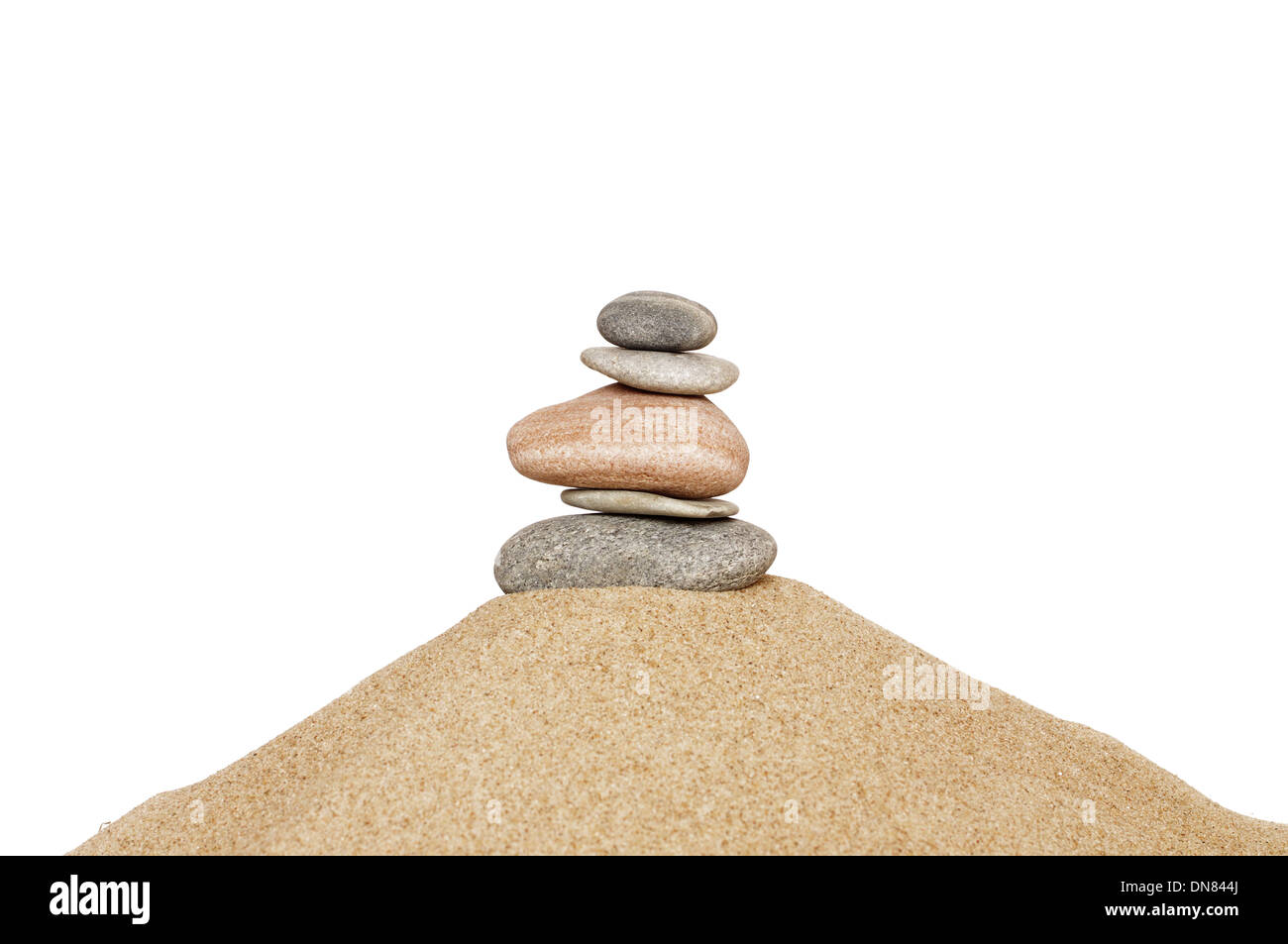 pyramid with five stones on a white background Stock Photo - Alamy