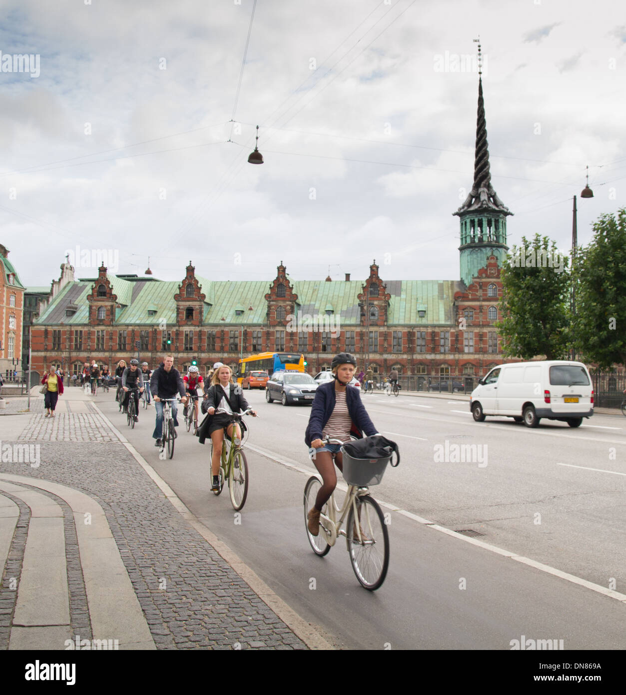 Cyclists in the centre of copenhagen Denmark Stock Photo - Alamy