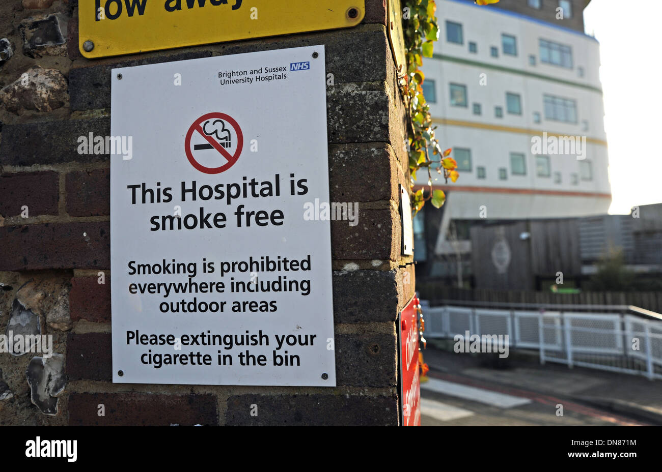 No Smoking or Smoke Free Hospital sign at The Royal Alexandra or Alex ...