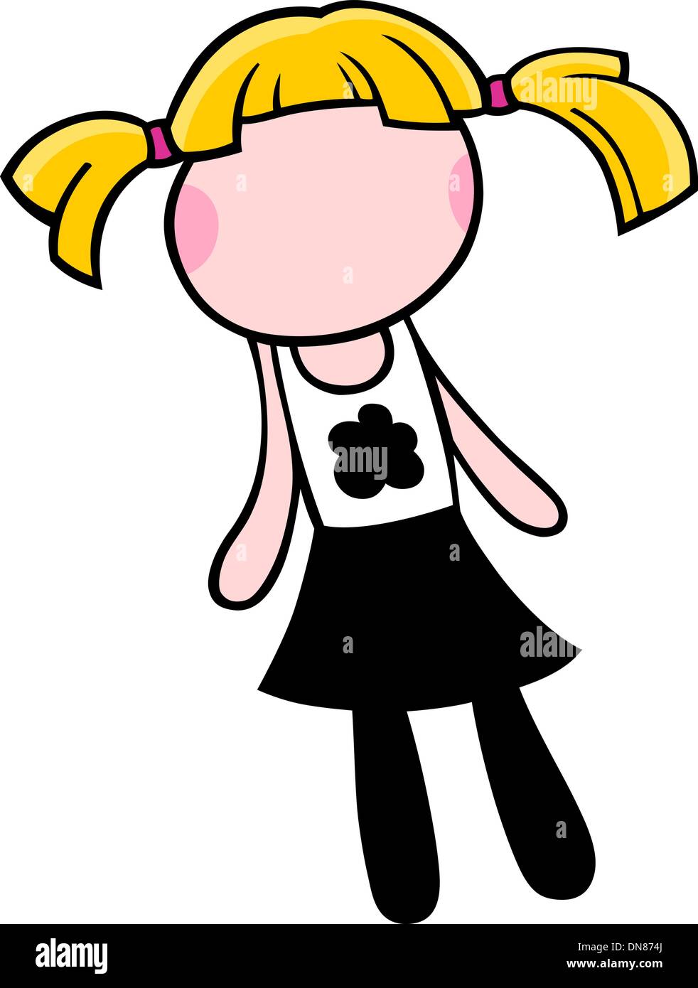 doll clip art cartoon illustration Stock Vector Image & Art - Alamy