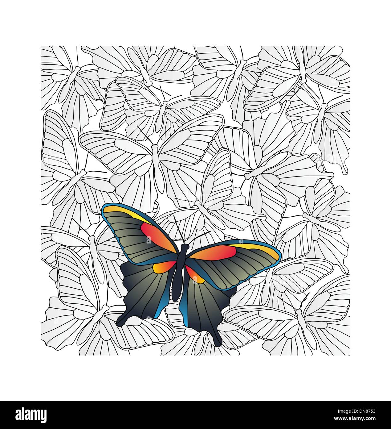 Butterfly pattern vector vectors Cut Out Stock Images & Pictures - Alamy